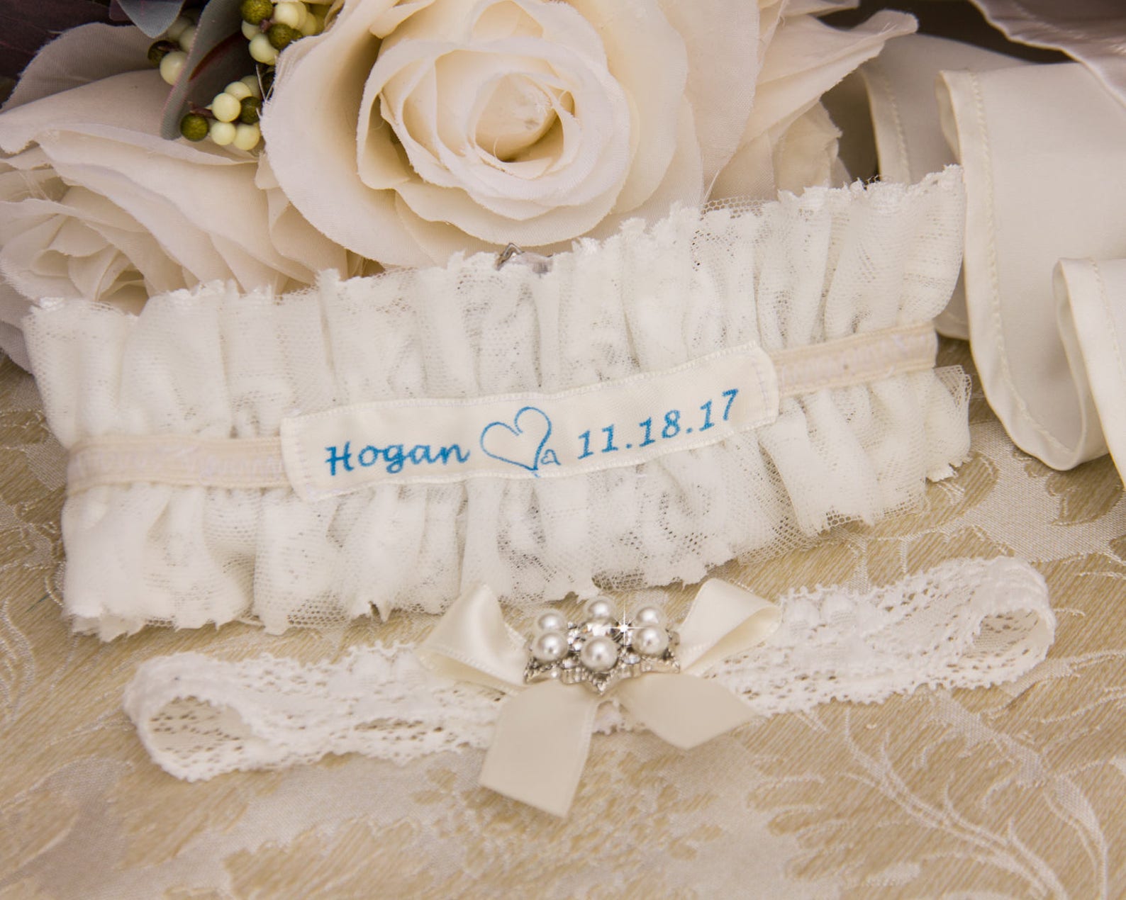 Conjunto de liga de boda liga de novia de oro rosa oro plata | Etsy