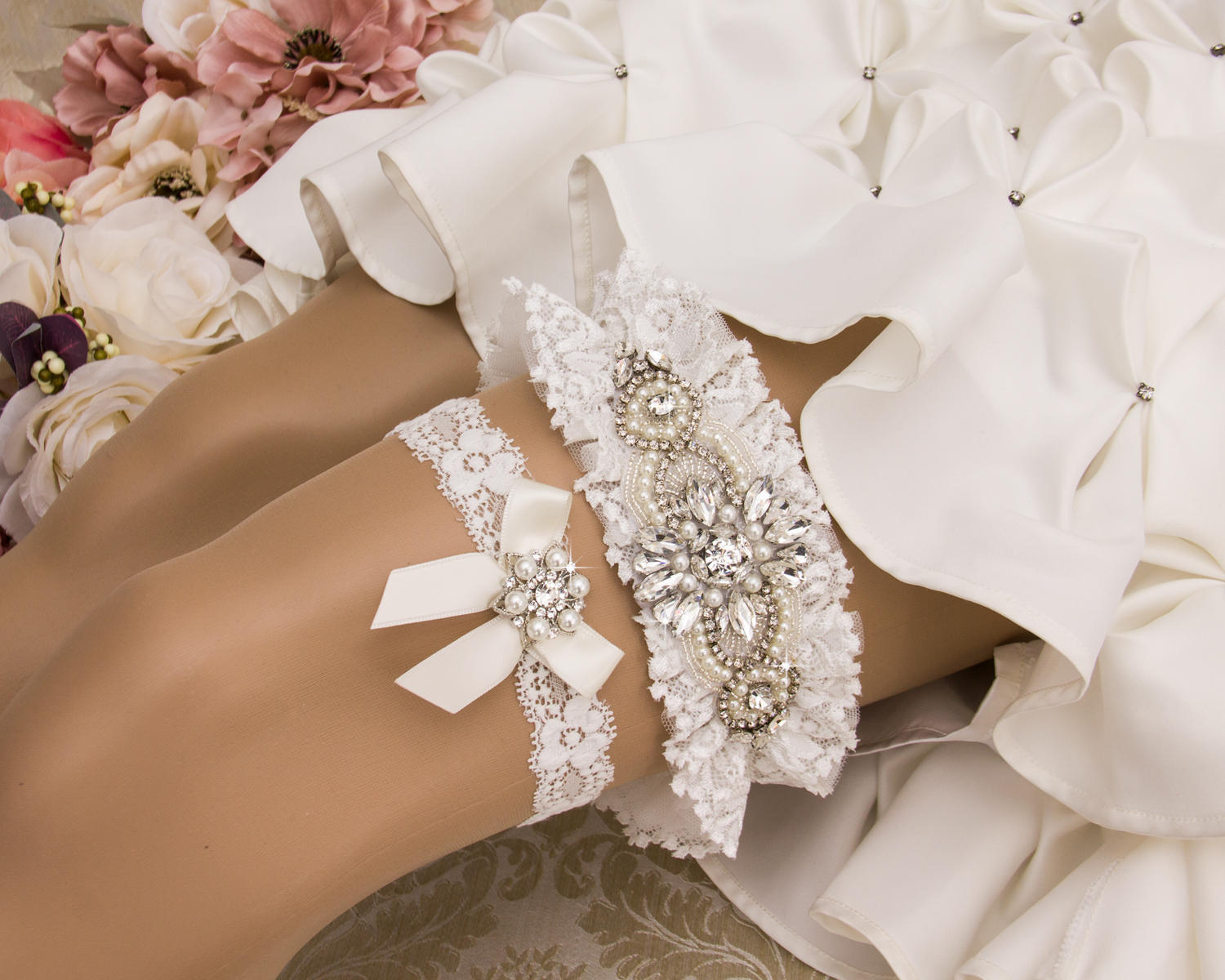 Wedding Garter set Wedding garter Lace Bridal Garter Set | Etsy