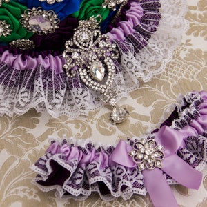 Purple Garter Set, Purple Wedding Garter, Bridal Garter Set, Lace ...