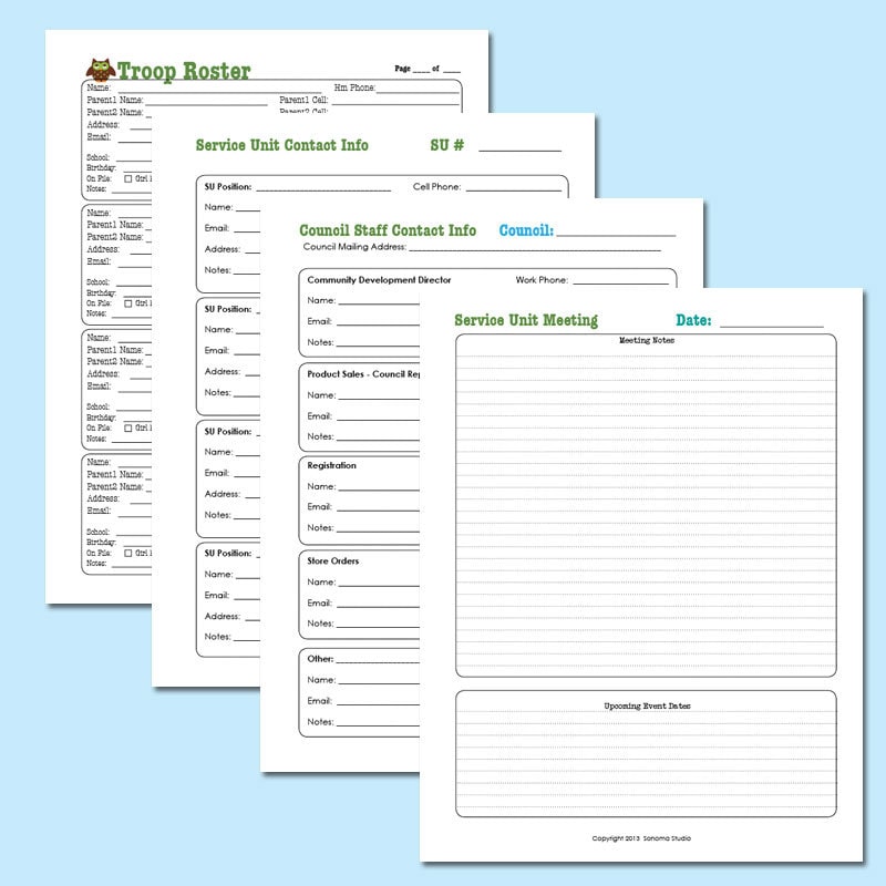 Meeting & Reference Planner - Scout Troop Guide and Planner - Owl Theme ...