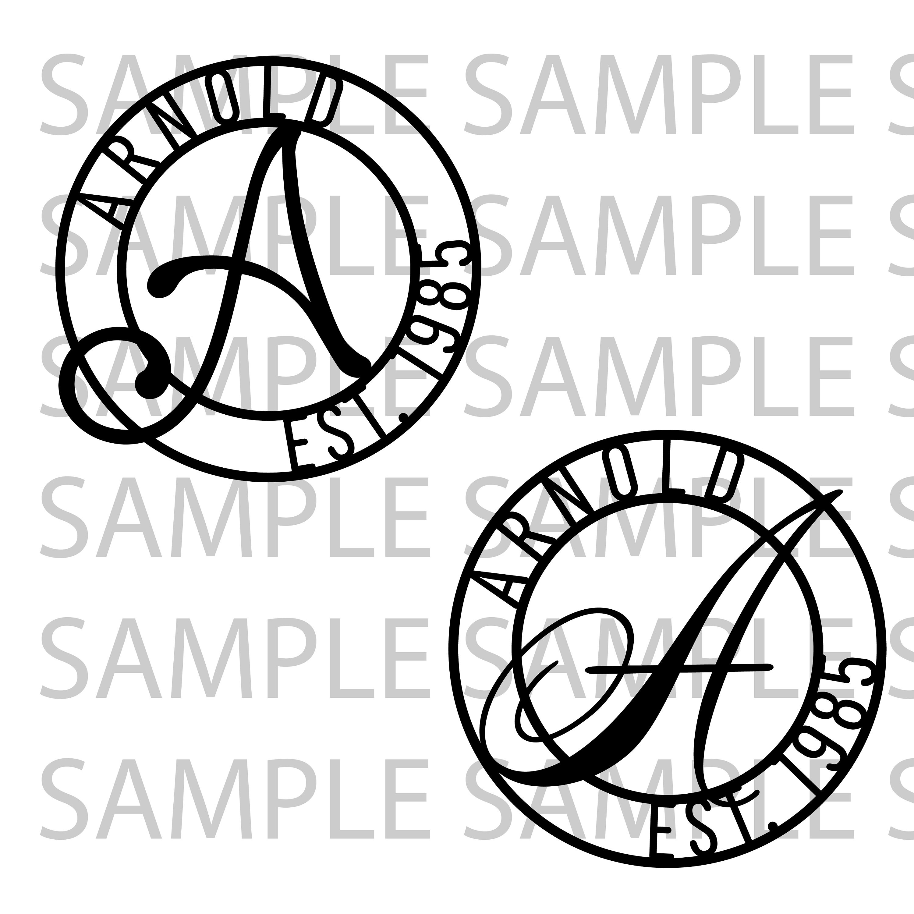 Monogram Last Name Logo Pack and Font SVG Cut Outs for Cricut 2 - Etsy