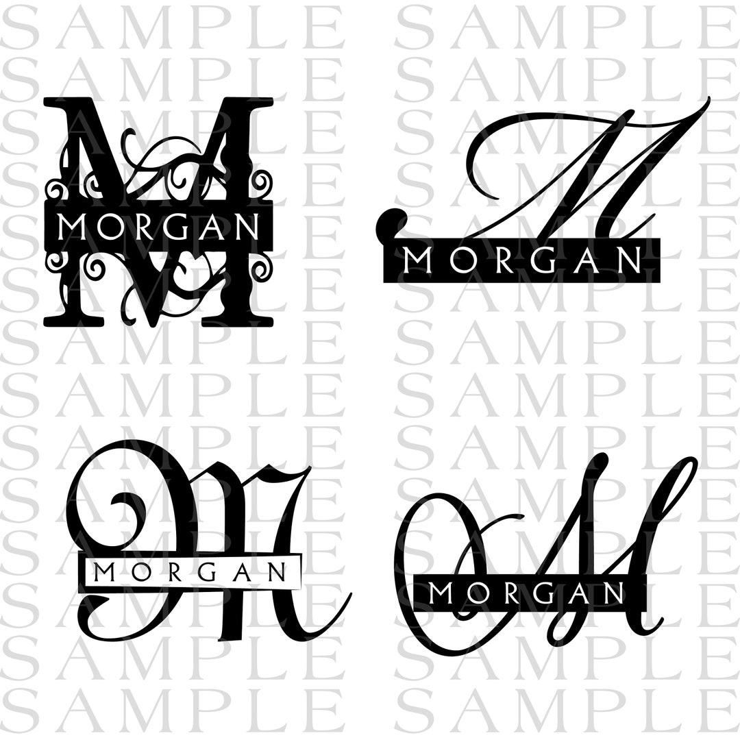 Monogram Last Name Logo Pack and Font SVG Cut Outs for Cricut - Etsy