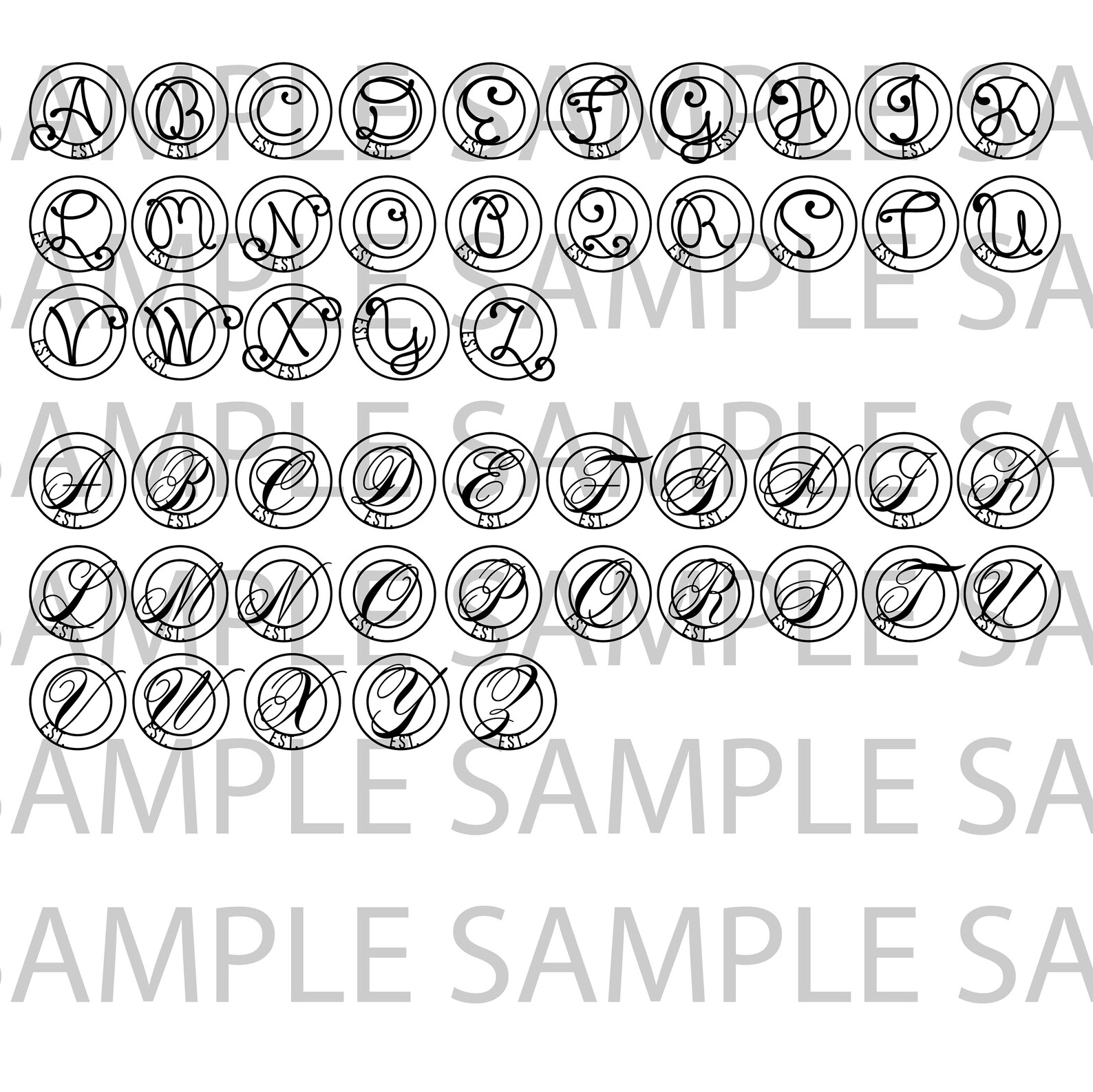 Monogram Last Name Logo Pack and Font SVG Cut Outs for Cricut 2 - Etsy