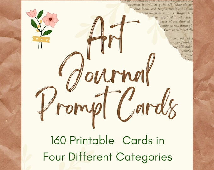Art Journal Prompt Cards - 160 PRINTABLE Journaling Cards - Prompts for ...