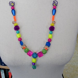 Remember the 80s Necklace 1980s Neon Necklace Made With Neon Yellow 12 ...