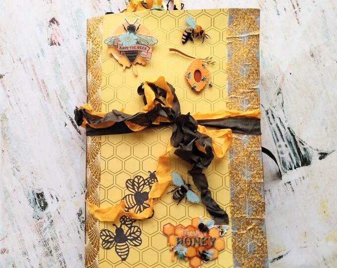 Bee Junk Journal - Beekeeper Art Journal - Embellished Bee Journal ...