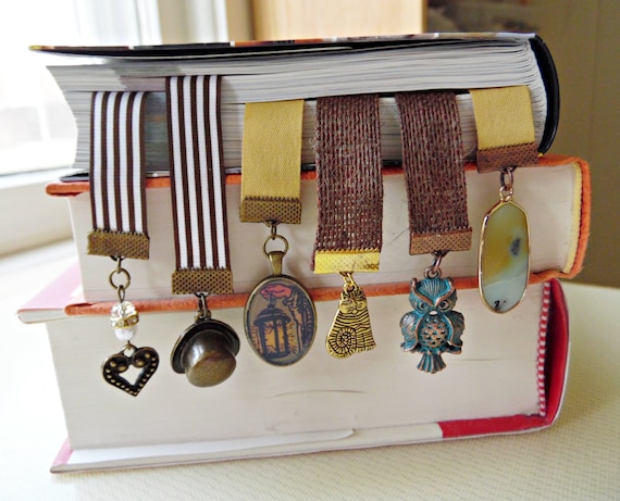 Ribbon Bookmarks With Charms - Etsy