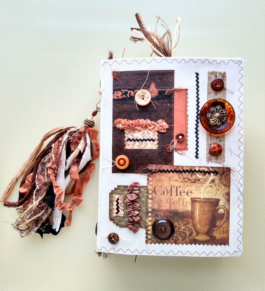 Coffee Junk Journal - Embellished Coffee Themed Art Journal - Coffee ...