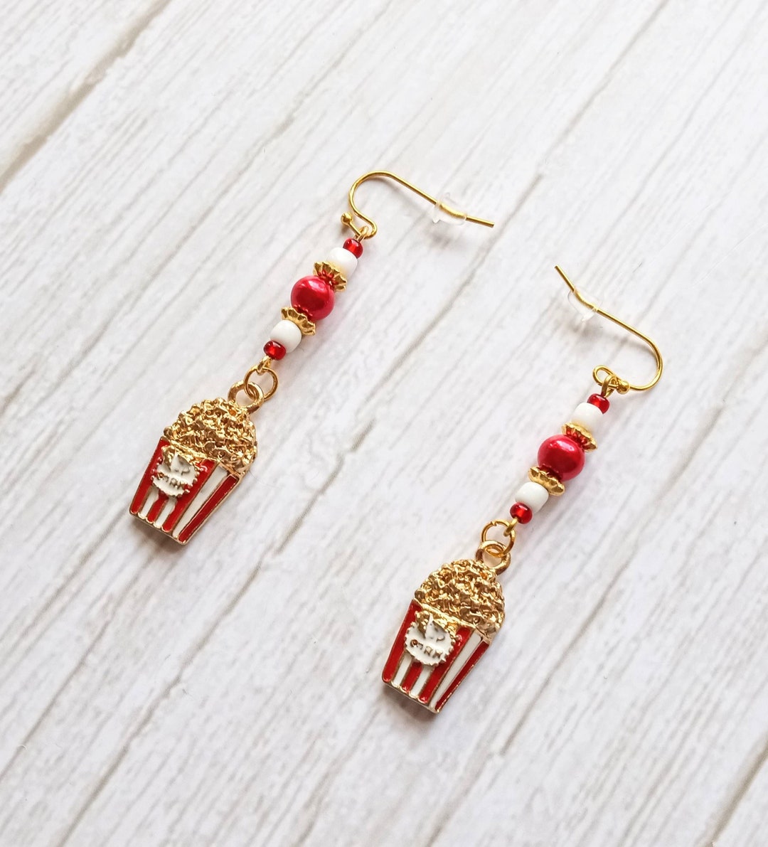 Circus Popcorn Earrings - Carnival Earrings - Movie Lover Gift - County ...