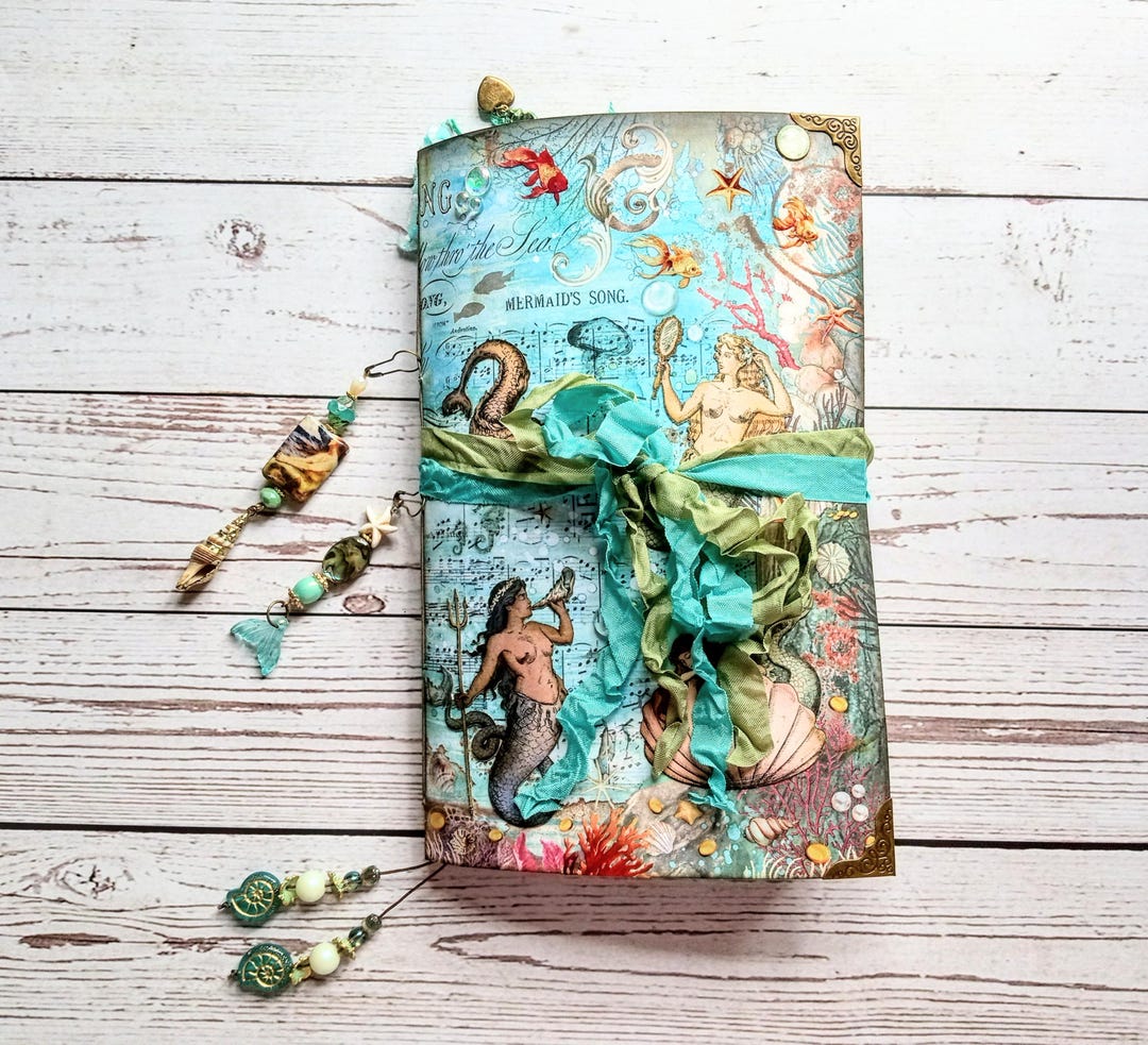 Mermaid Junk Journal: Luxury Handmade Embellished Art Journal - Etsy