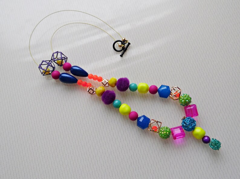 Remember the 80s Necklace 1980s Neon Necklace Made With | Etsy