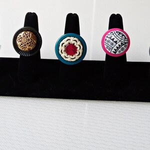 Vintage Button Ring - Etsy