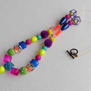 Remember the 80s Necklace 1980s Neon Necklace Made with | Etsy