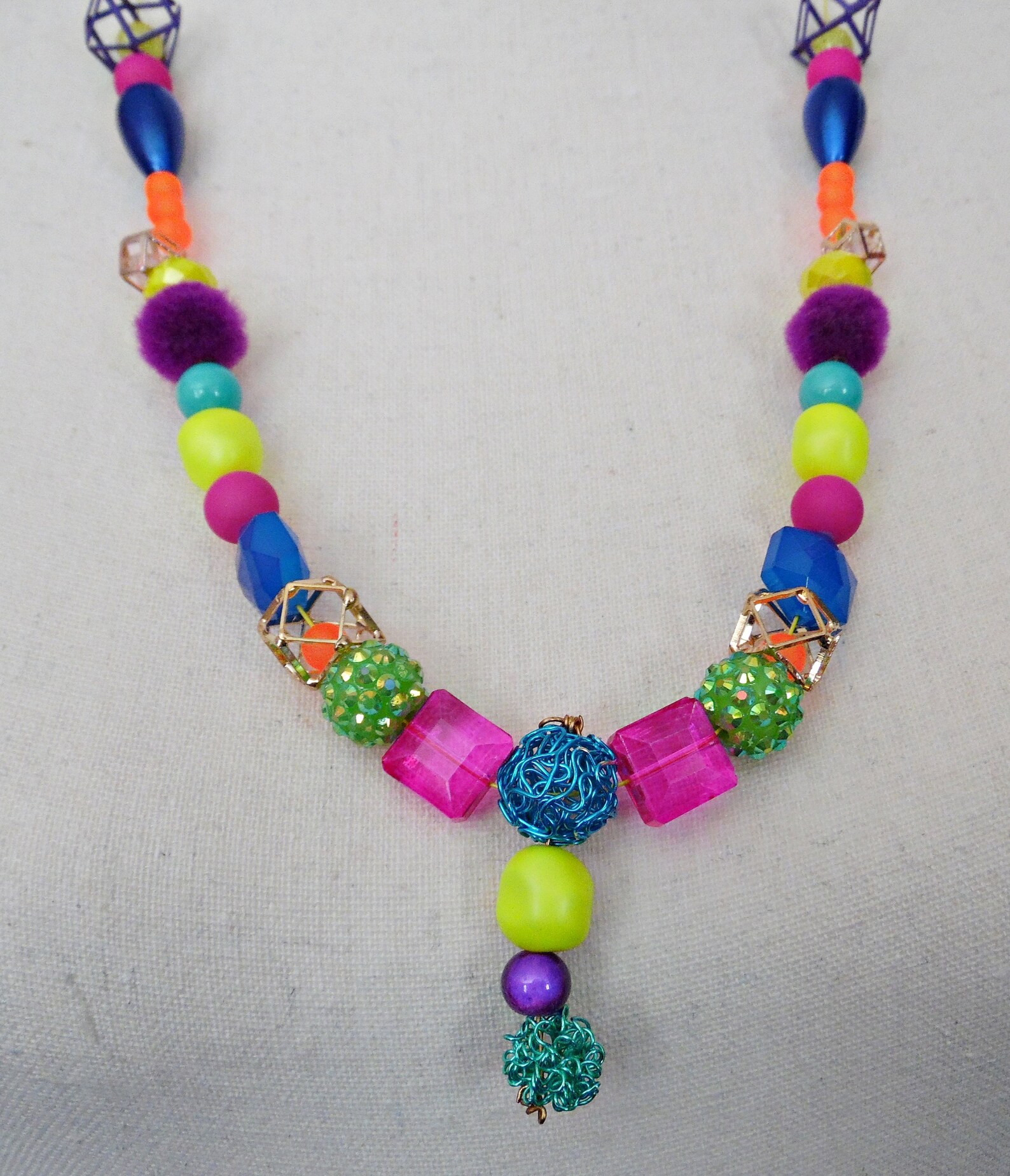 Remember the 80s Necklace 1980s Neon Necklace Made With | Etsy