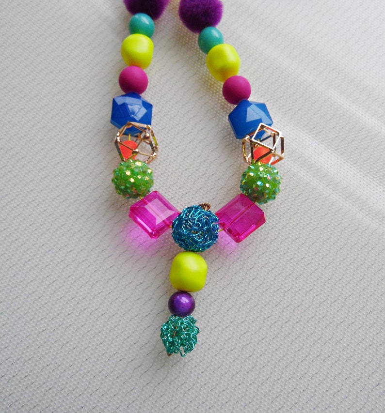 Remember the 80s Necklace 1980s Neon Necklace Made With - Etsy