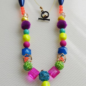 Remember the 80s Necklace 1980s Neon Necklace Made With Neon Yellow 12 ...