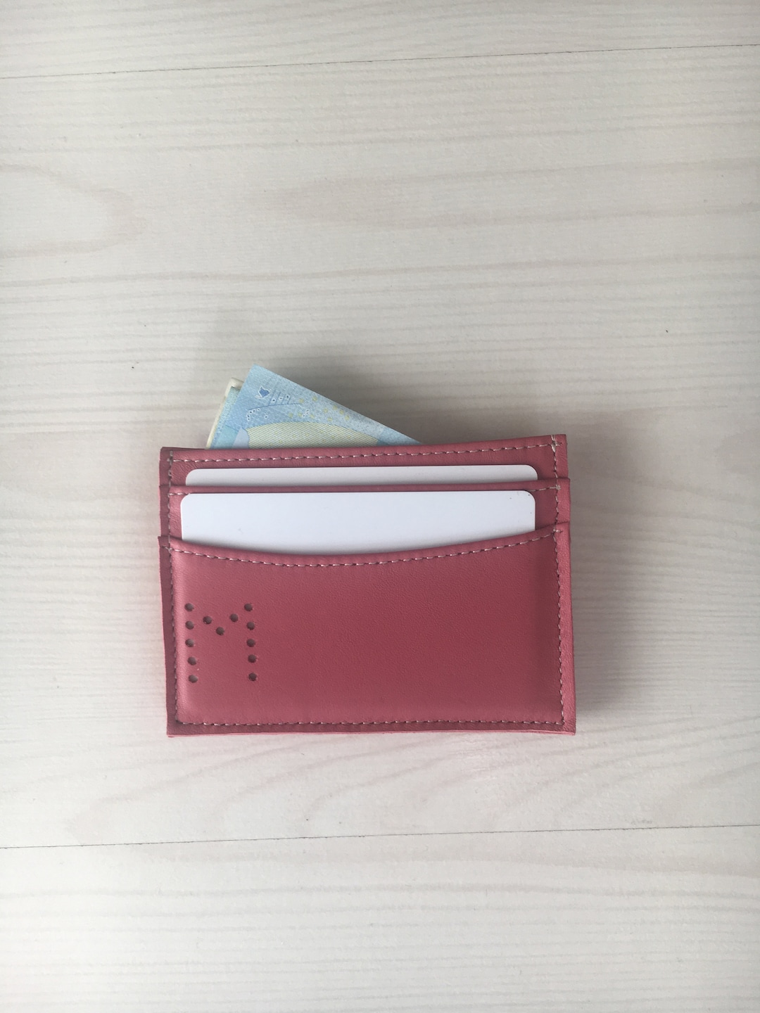 Monogram Card Wallet. Slim Leather Wallet. Custom Wallet. Personalised ...