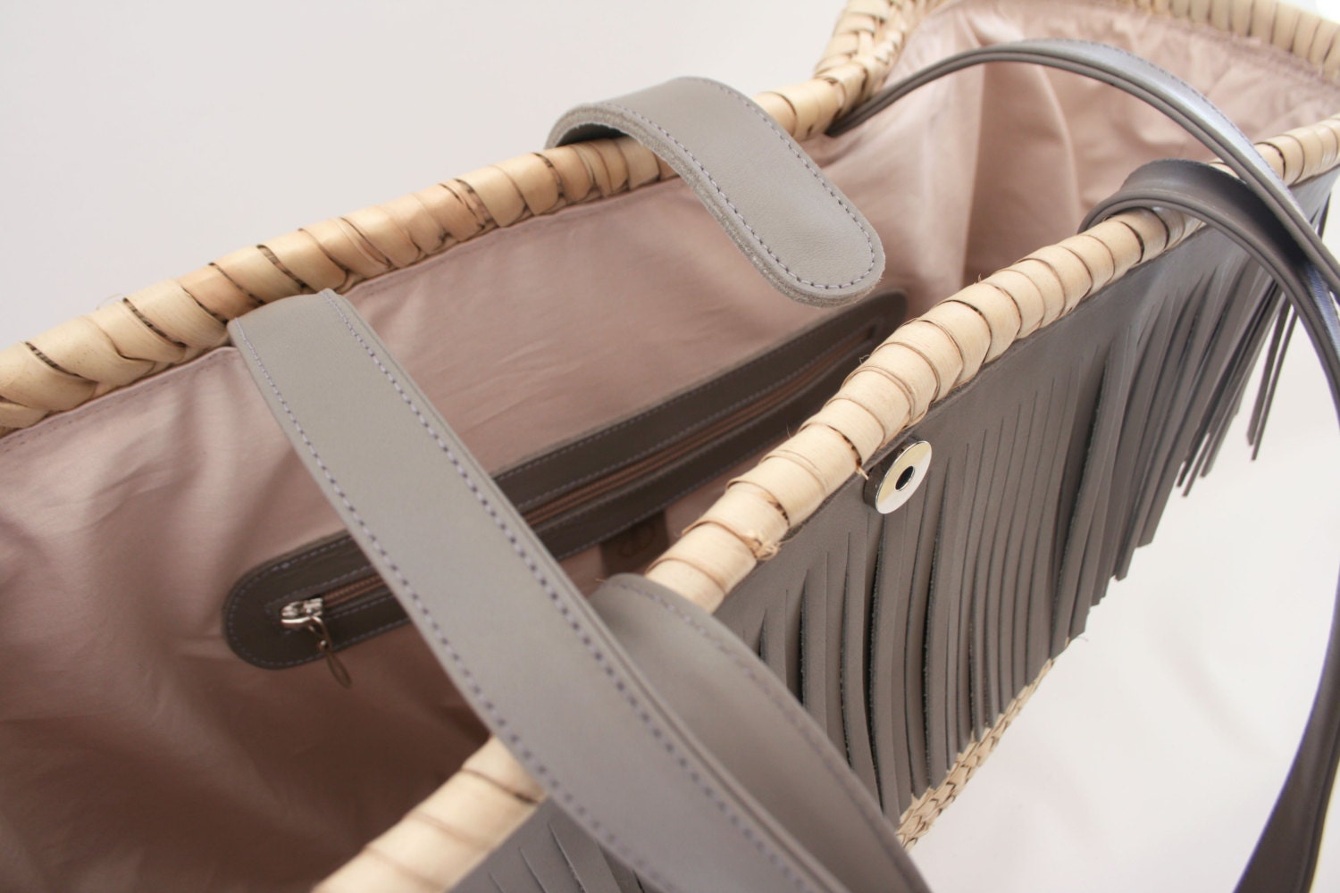 Leather Straw Fringe Bag - Straw Bags - Straw Tote - Raffia Bags ...