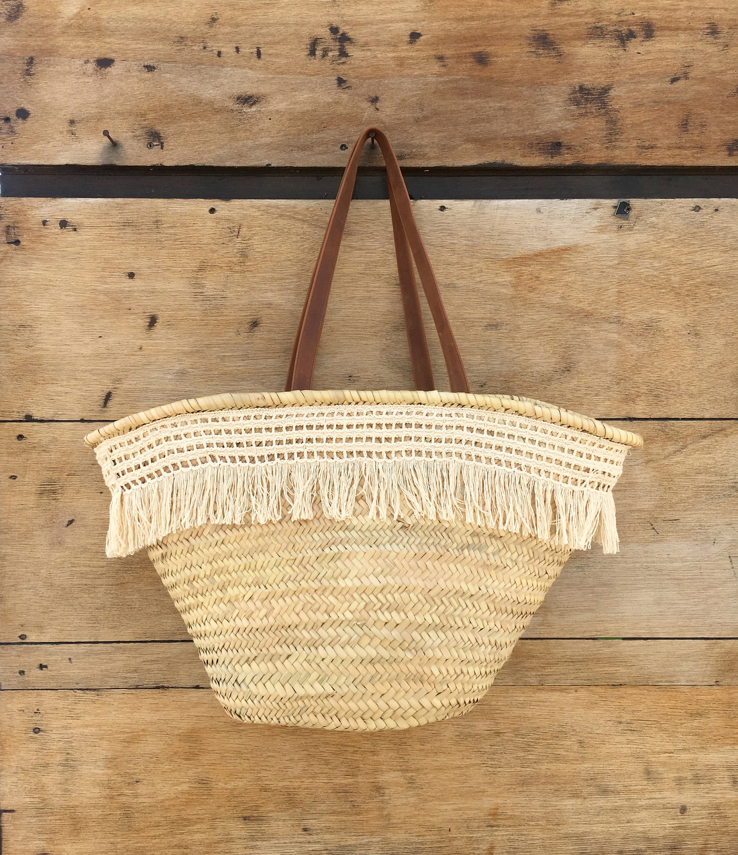 Leather Straw Fringe Bag - Straw Fringe Bags - Straw Tote - Moroccan ...