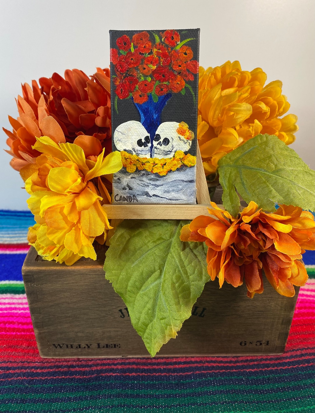 Skulls on a Bed of Marigolds in a World of Poppy’s - Etsy
