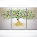 Modern Tree Triptych Painting ORIGINAL Abstract Colorful Blossom Tree ...