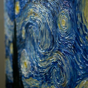 Van Gogh Starry Night Reproduction: Impasto Oil Painting on Canvas - Etsy