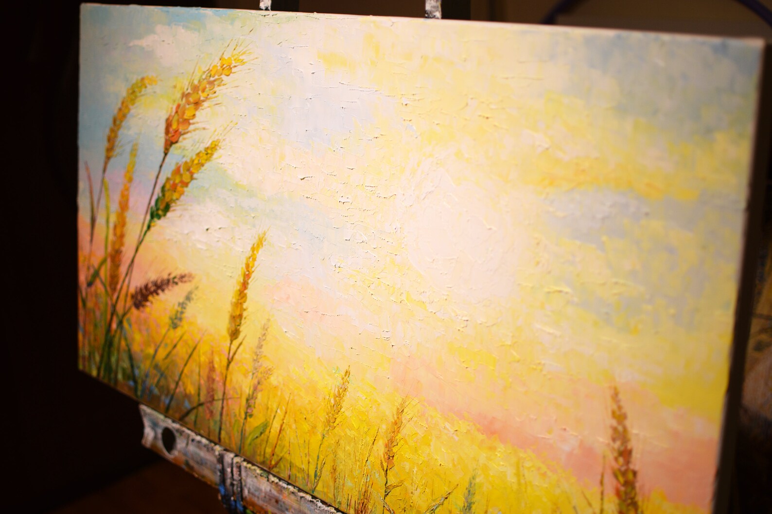 Contemporary Wheat Field Oil Painting With Warm Colors Sunset - Etsy Contemporary Wheat Field Oil Painting With Warm Colors Sunset - Etsy