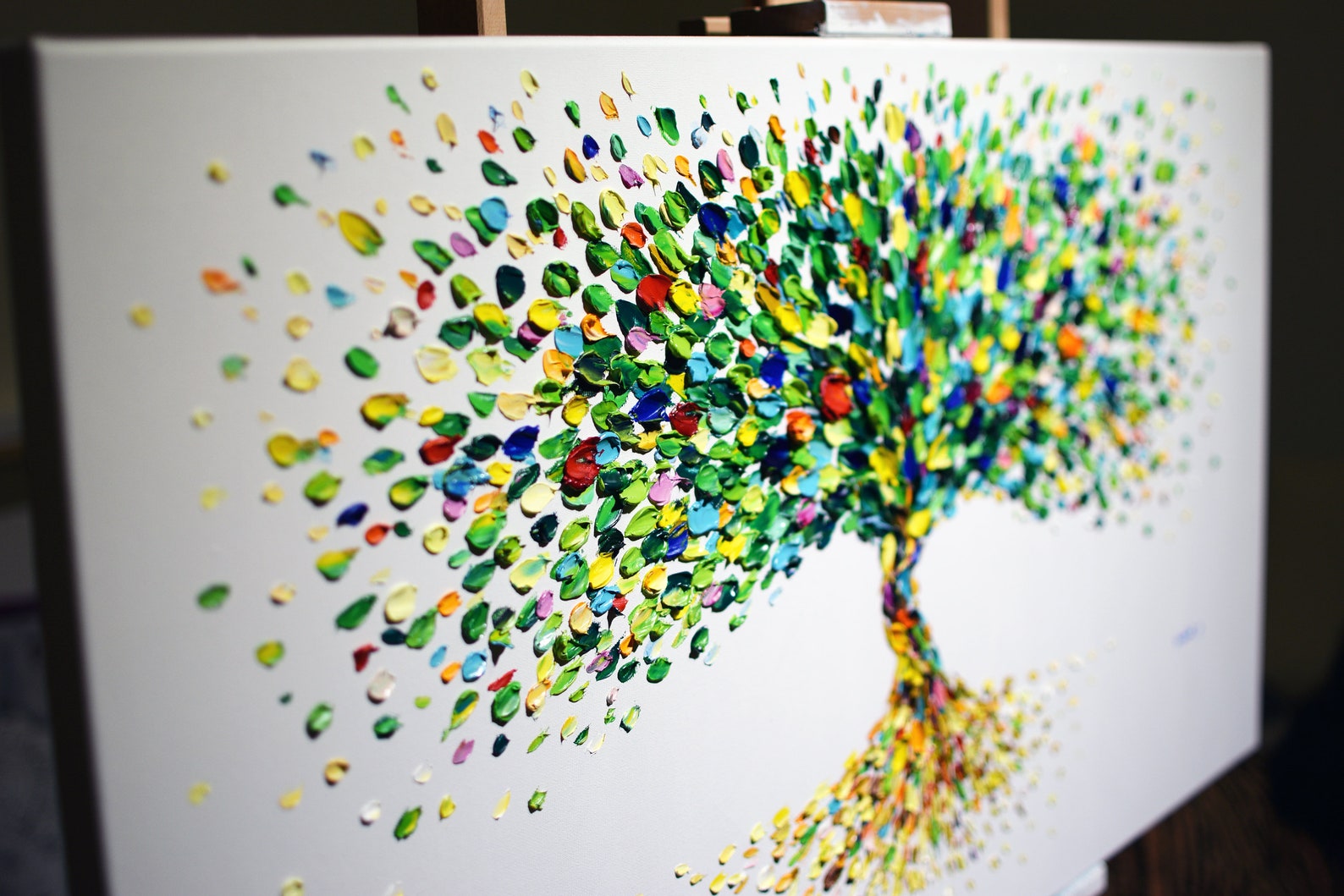 Tree painting Colorful Tree Art tree of life Original oil | Etsy