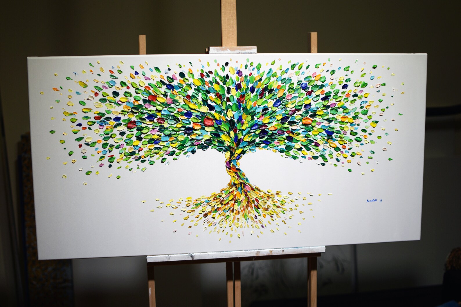 Tree painting Colorful Tree Art tree of life Original oil | Etsy