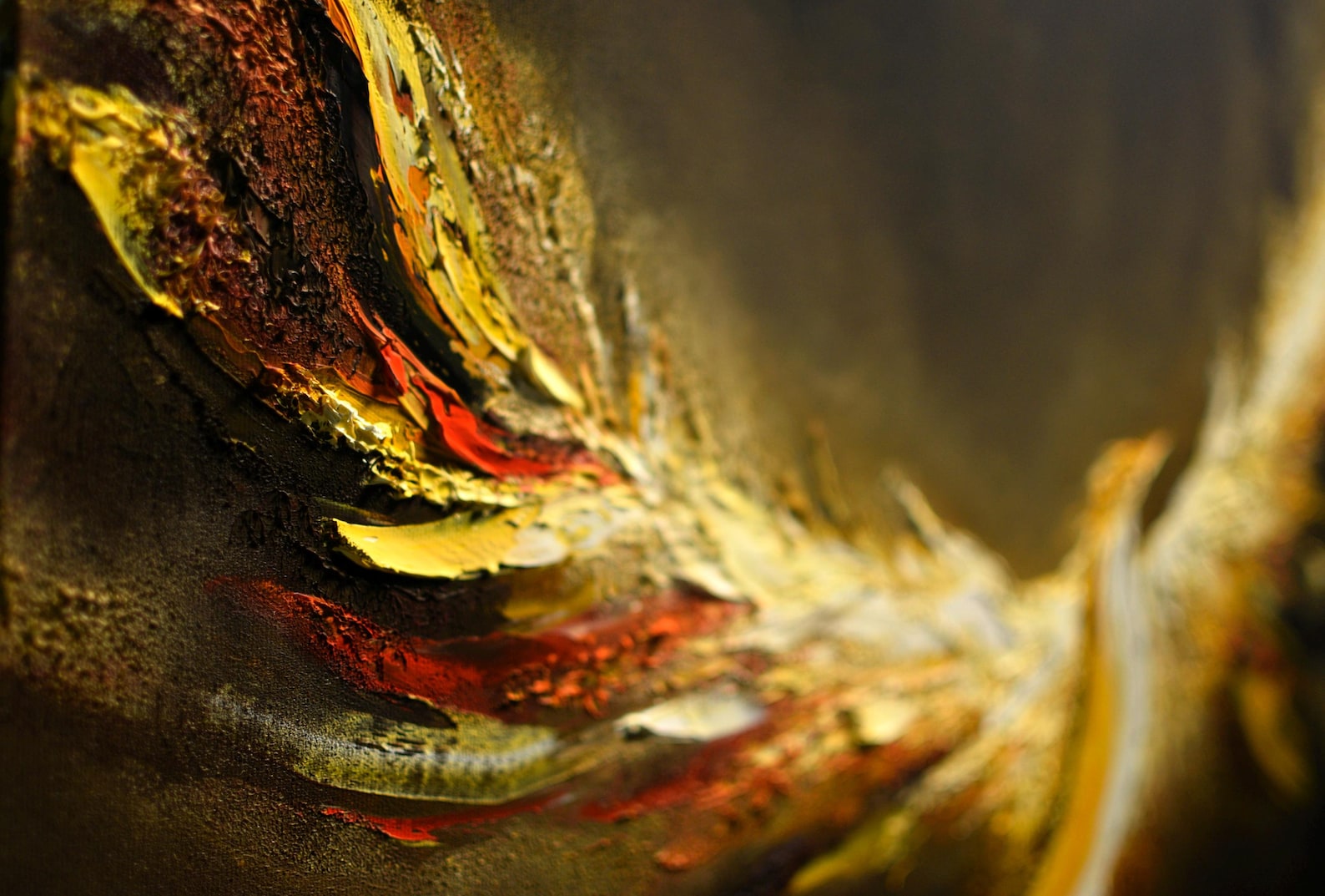 Original Phoenix Oil Painting on Canvas: Abstract Firebird Wall Art ...