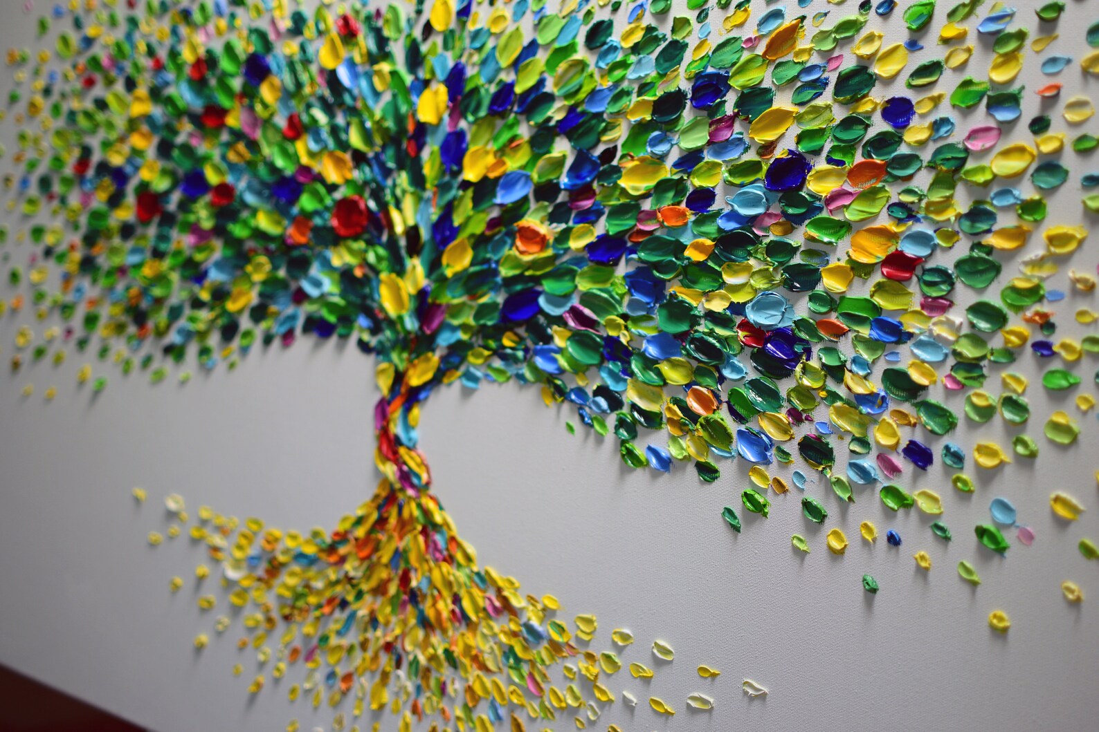 Tree painting Colorful Tree Art tree of life Original oil | Etsy