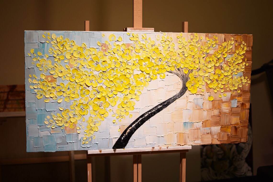 Modern Tree Art Contemporary Painting ORIGINAL Large Abstract - Etsy