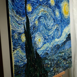 Van Gogh Starry Night Reproduction: Impasto Oil Painting on Canvas - Etsy