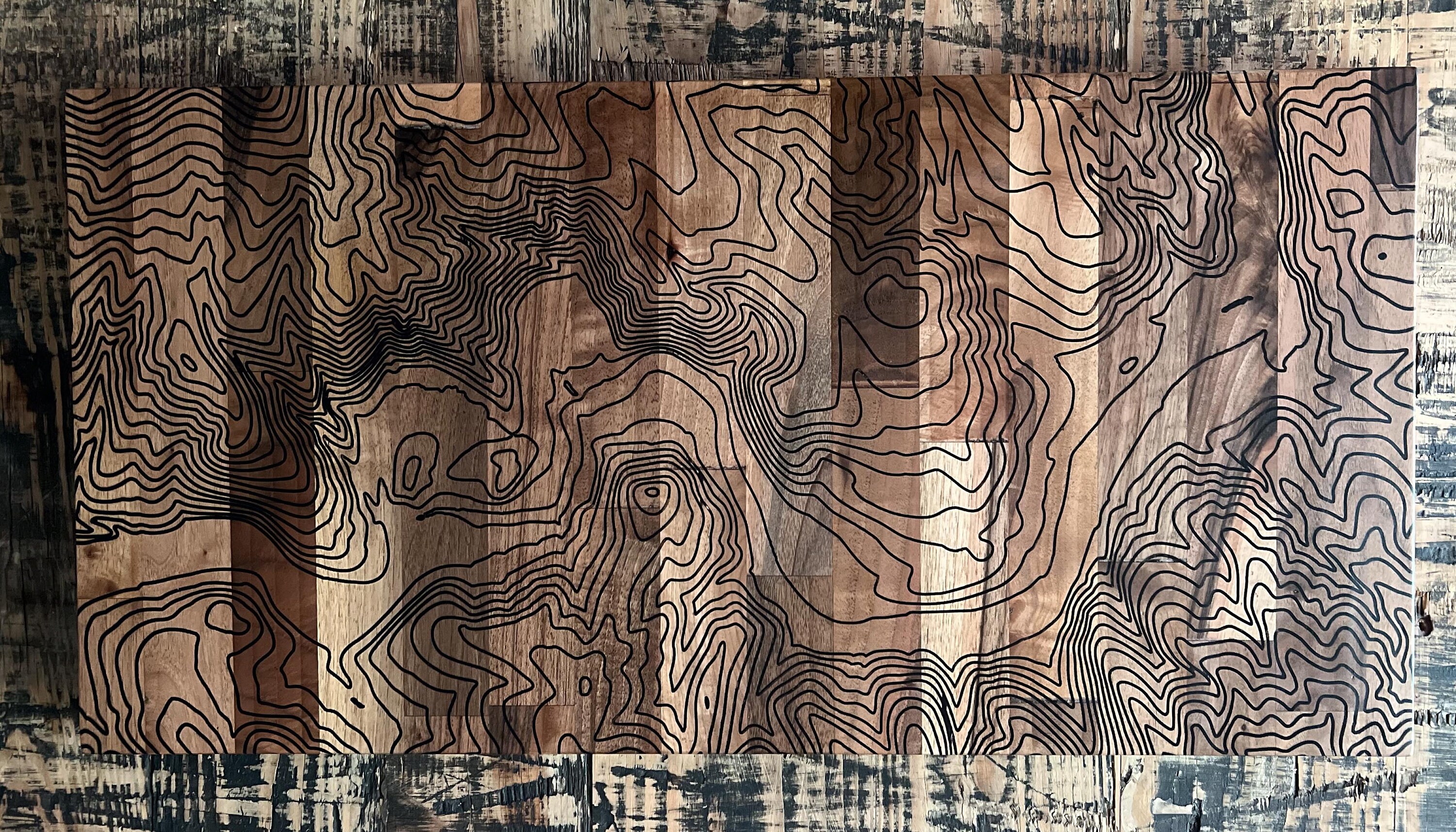 Blackfoot River Topo Map / Trout Fish Cutting Board, Charcuterie ...