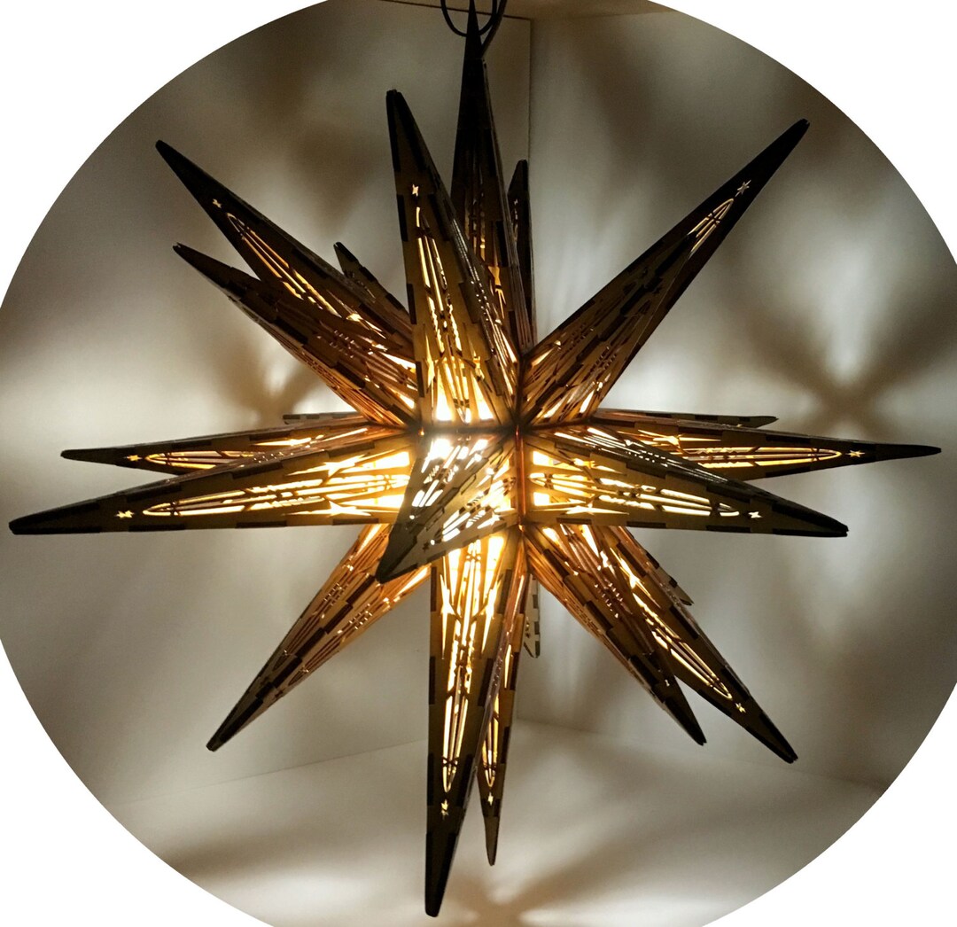 Lighted Star - Cathedral Window Design - Etsy