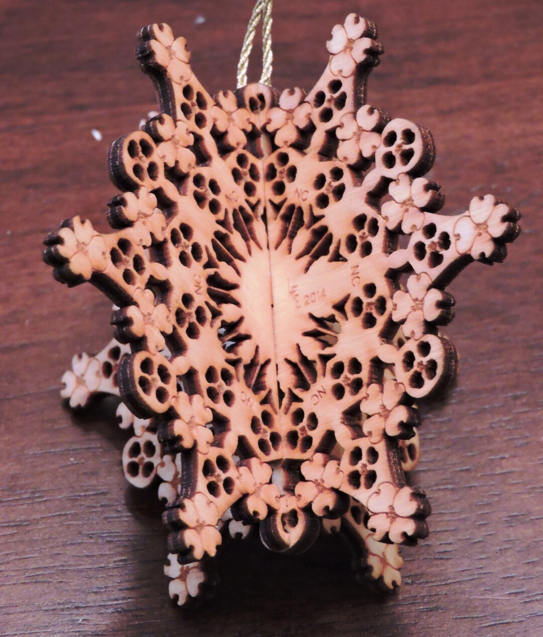 North Carolina Ornament - 3D Laser Cut Wooden Snowflake #1 and Box - Etsy