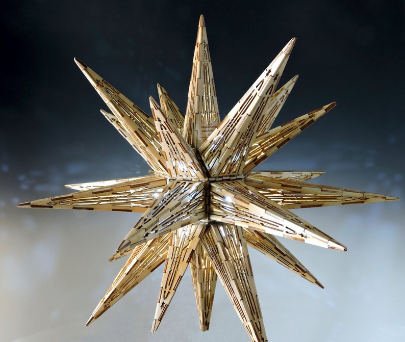 10.5" Christmas Tree Top Moravian Star (cathedral Window Design) - Etsy