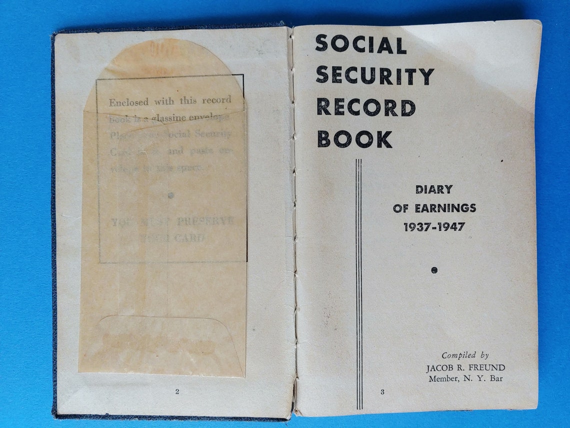 1937-1947 Social Security Record Book - Etsy UK