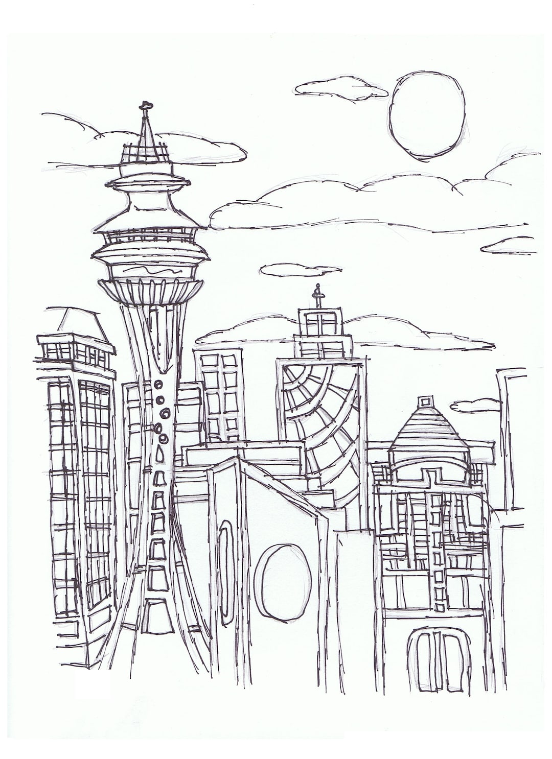 Printable Cityscape II (11"x8.5") - Etsy