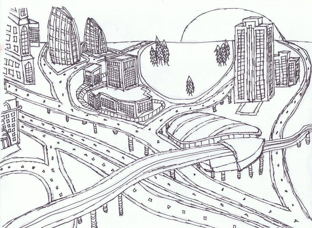 Printable Cityscape III Twisted Lands 8.5 x11 - Etsy