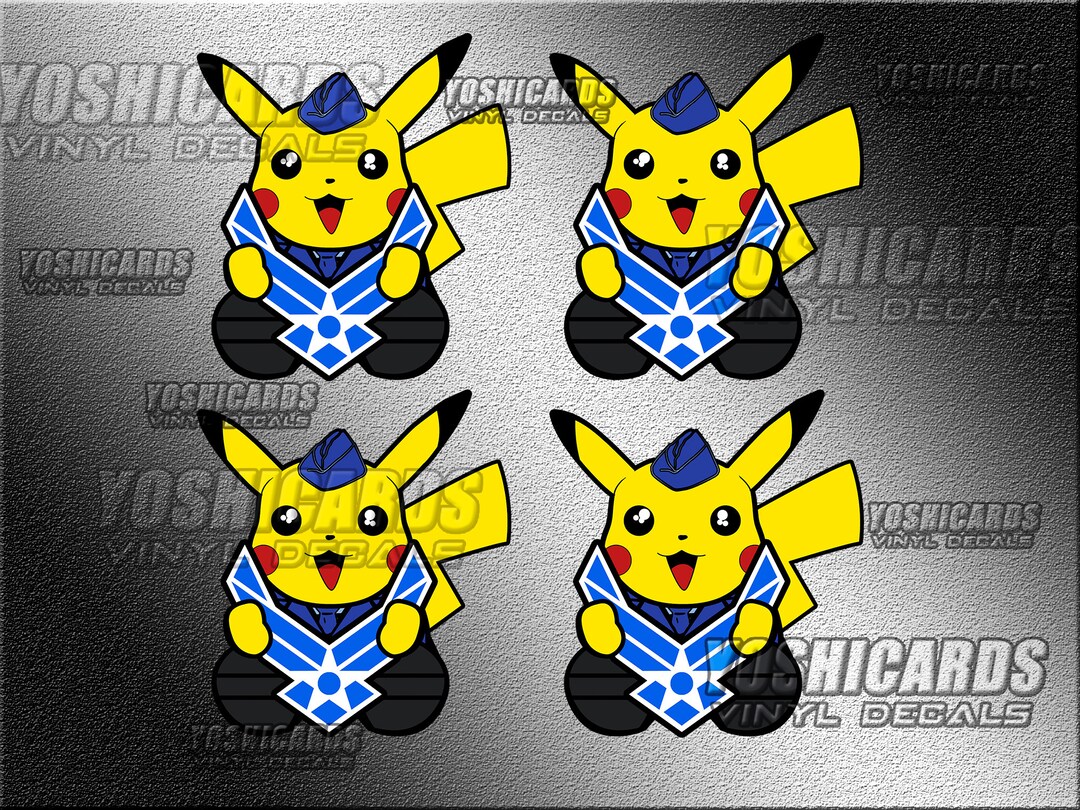 Set of 4 Mini USAF Pikachu Decals | Airman Blues Inspired Vinyl ...