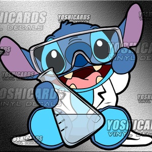 Lab Tech Medical Stitch Laboratory Scientist Beaker Inspired Car Window ...