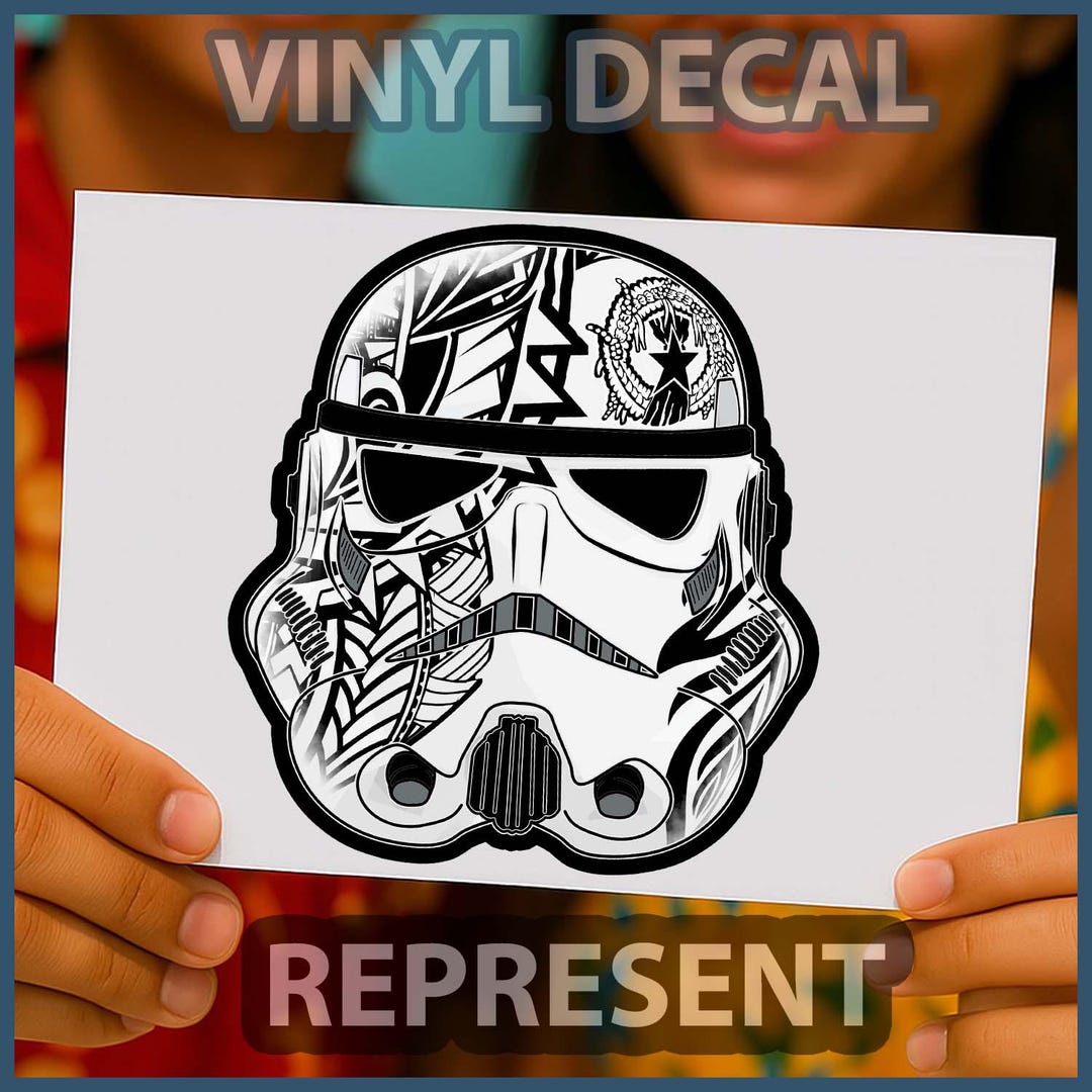 CNMI Tribal OG Stormtrooper Chibi Sticker, Hafa Adai Chamorro Island ...