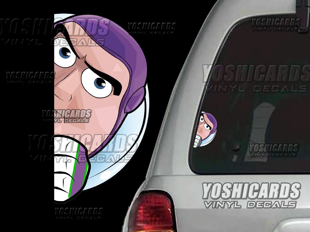 Left Side Peeking Buzz Inspired Car Window Laptop Vinyl Decal - Etsy