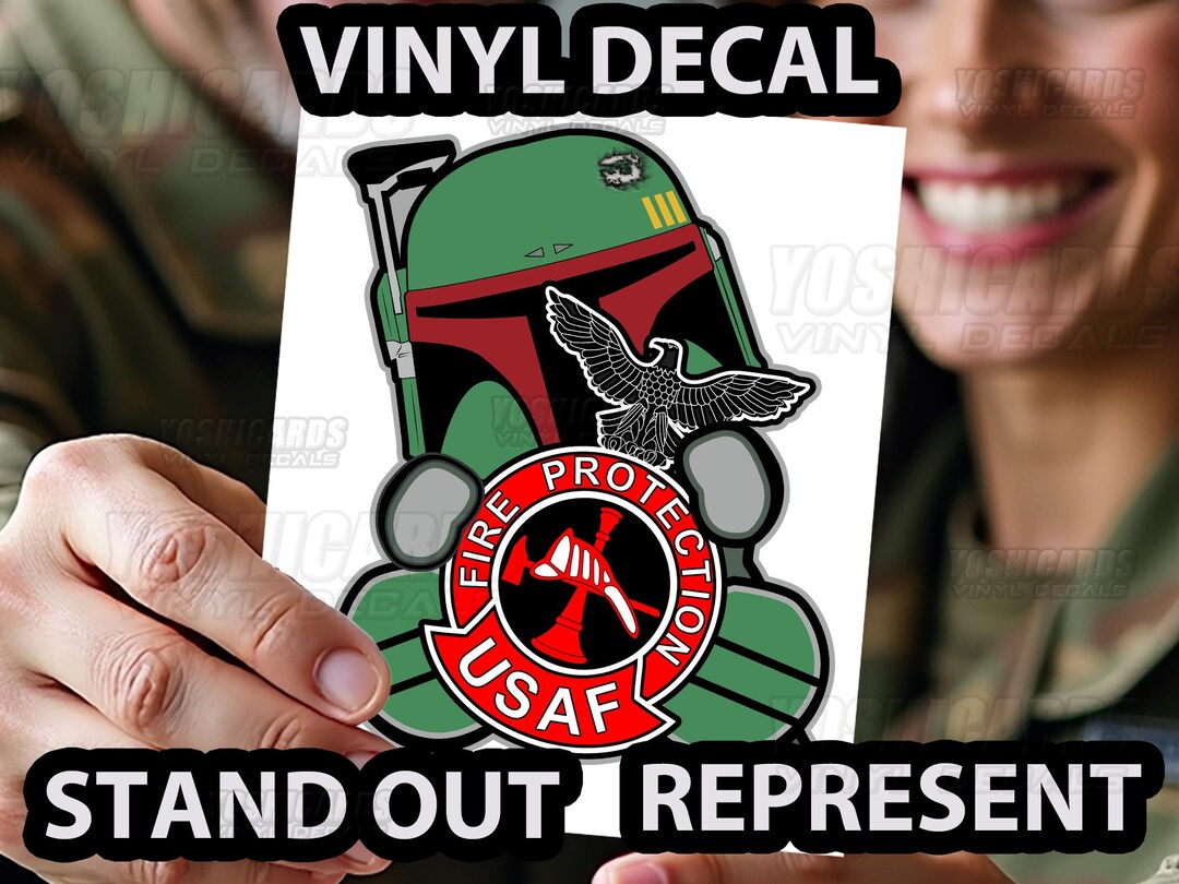 USAF Firefighter Decal 3E7X1 | Boba-inspired Fire Protection Sticker ...