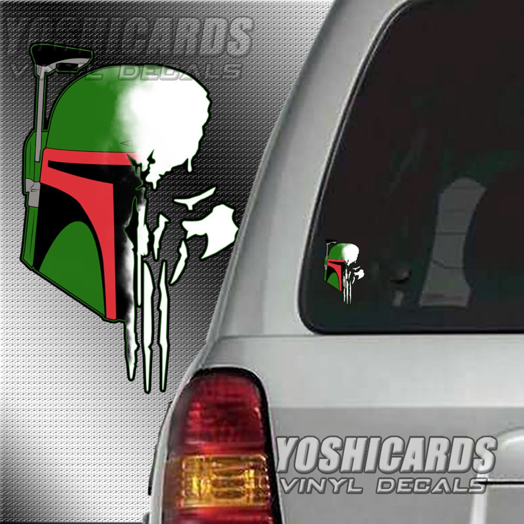 Boba Fett Inspired Skull Car Window Laptop Decal - Etsy