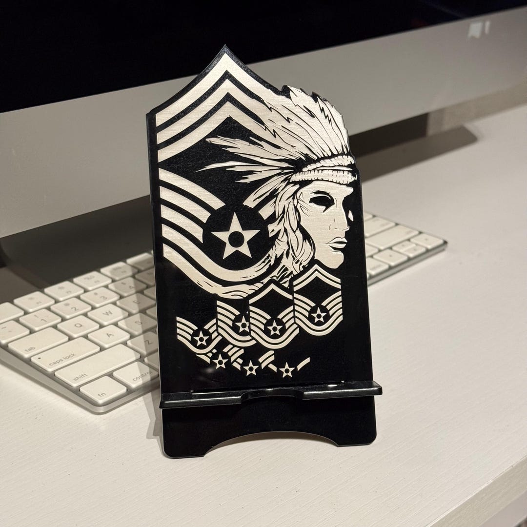 Cmsgt Female USAF Phone Stand, Chief Master Sergeant E9 Gift, 3mm ...