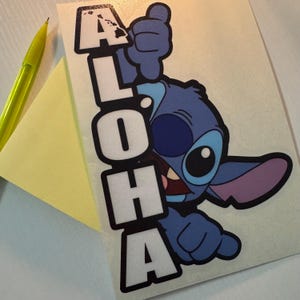 Aloha Side Peeking Stitch Hawaii Inspired Car Window Sticker Laptop ...