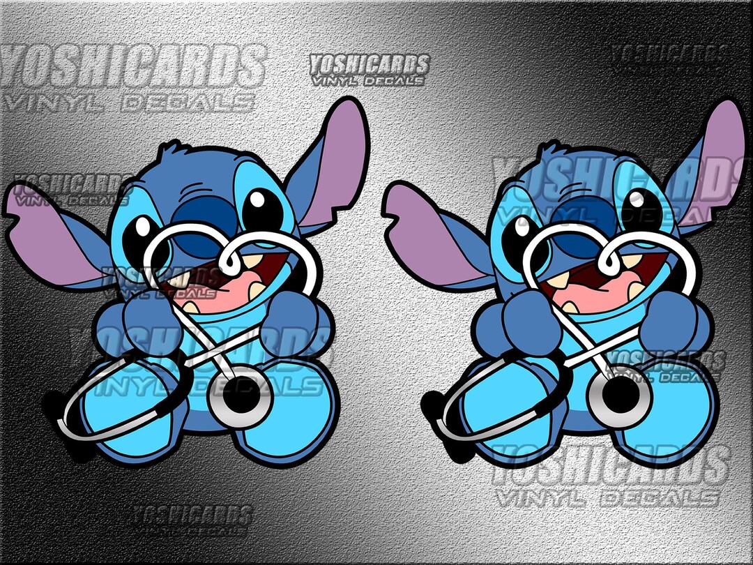 Two Small Nurse Medical Stitch Stethoscope Peeking Inspired Car Laptop ...