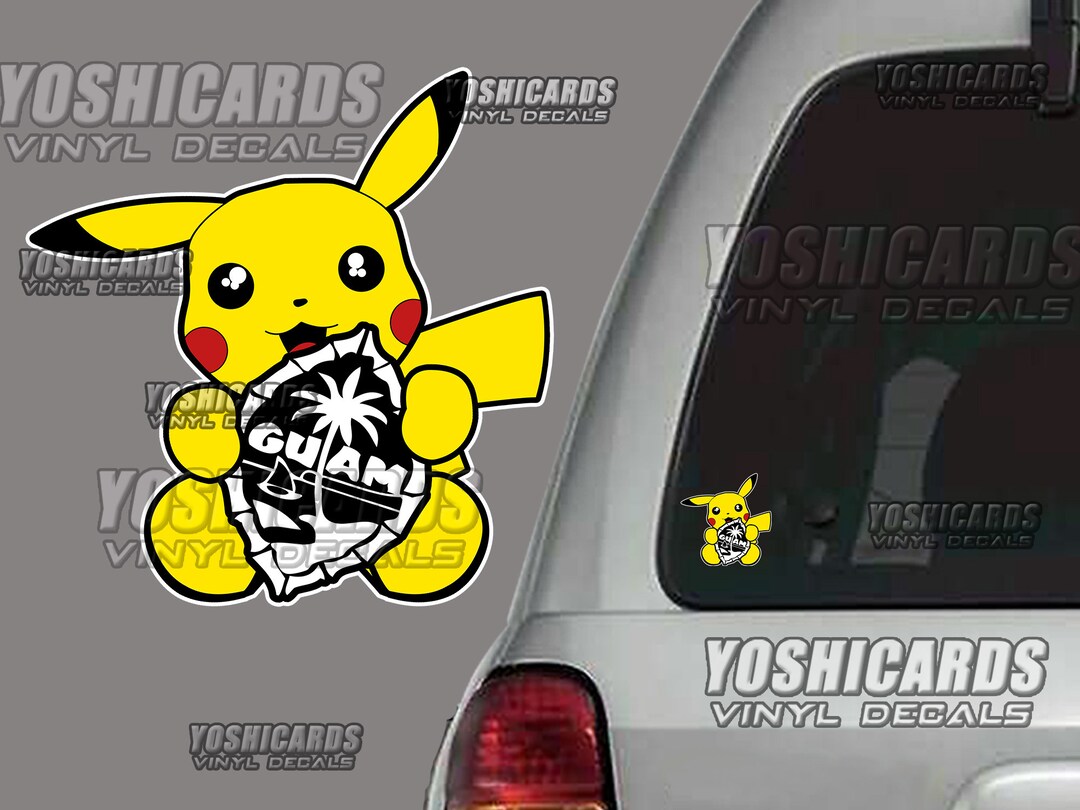 Guam Pikachu Chibi Inspired Logo Window Sticker Car Laptop Vinyl Decal ...